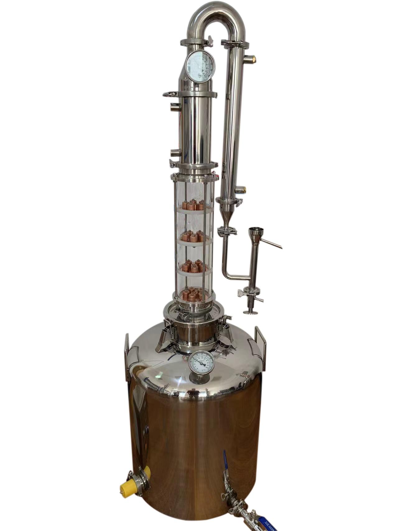 26 Gallon 100L Moonshine Still with 4" Glass Reflux Column-Turn Key Pr ...