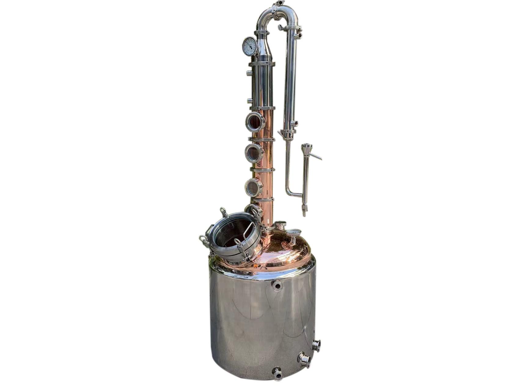 100L/26Gallons Copper Double Jacketed 4" Column Flute Still – OakStills