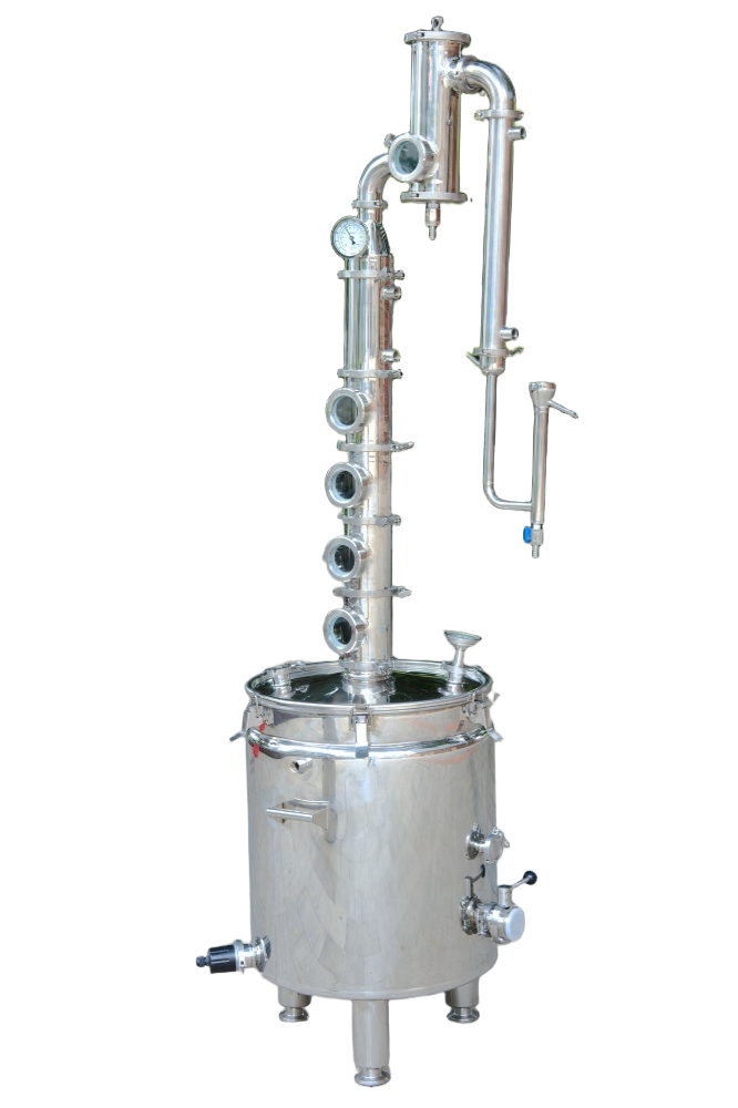 100L Jacketed Boiler with 4" Flute Column and Gin Basket – OakStills