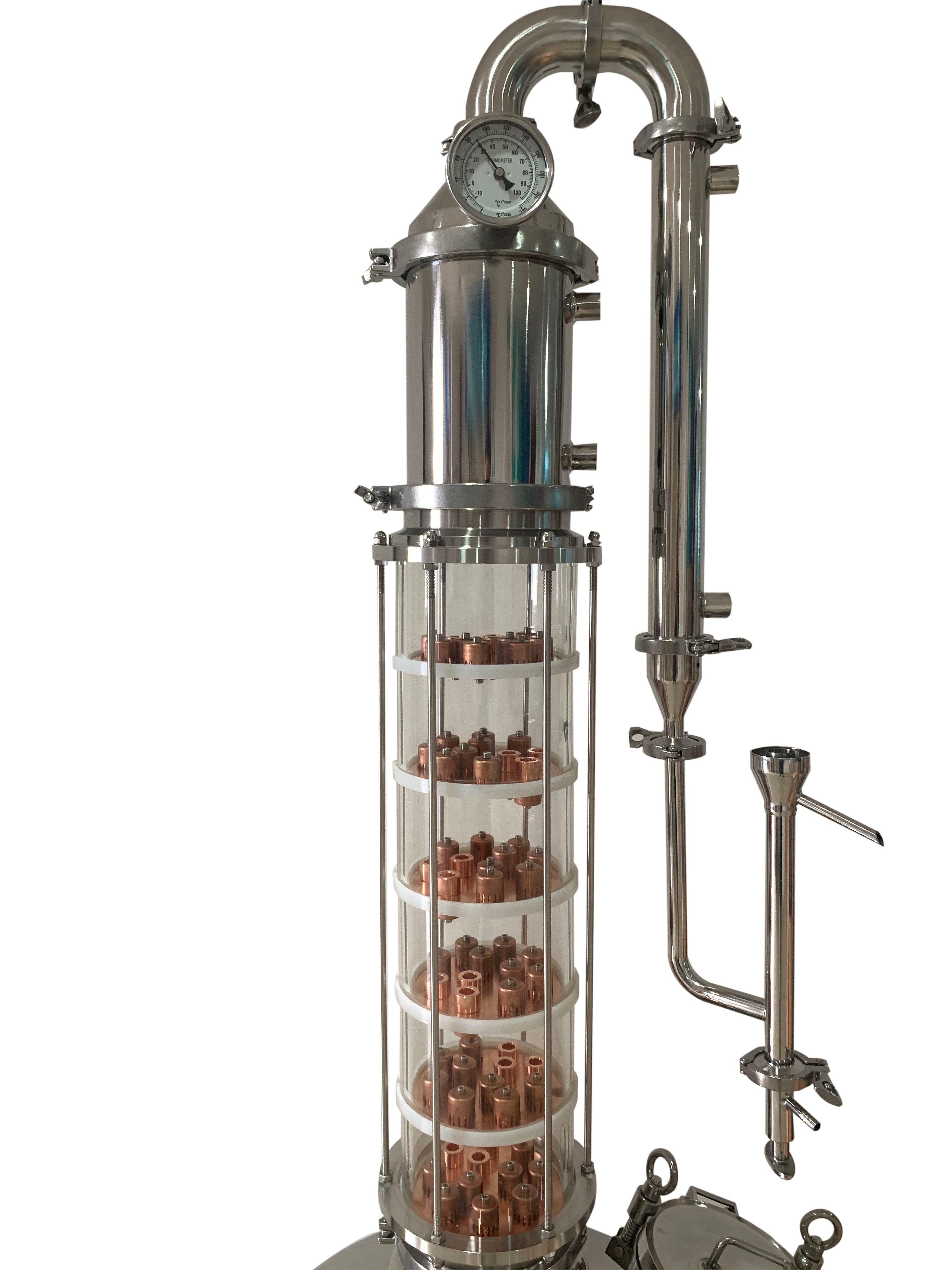 6 inch 6 Plate Glass Reflux Still Column – OakStills