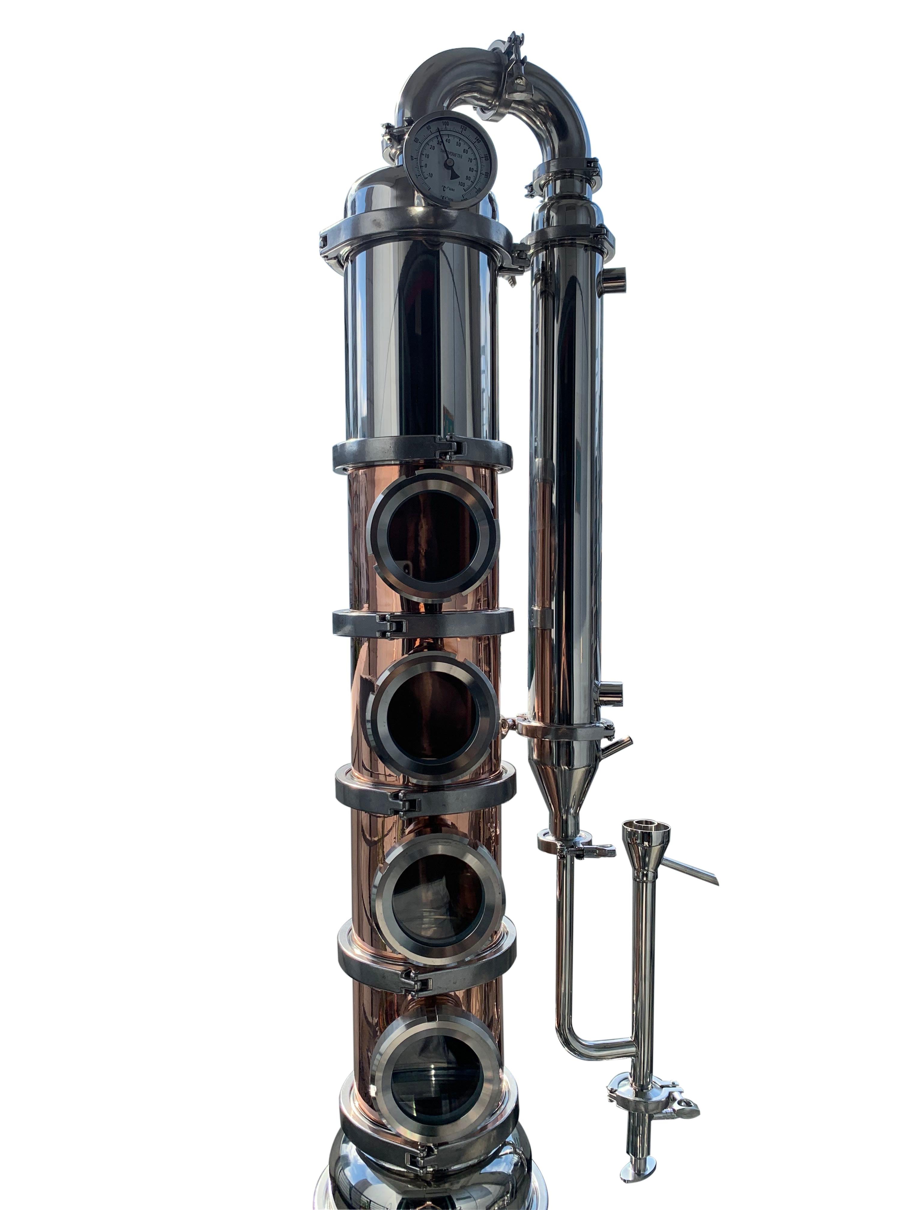 6 inch 4 Sections Copper Modular Reflux Still Column / Flute Column ...