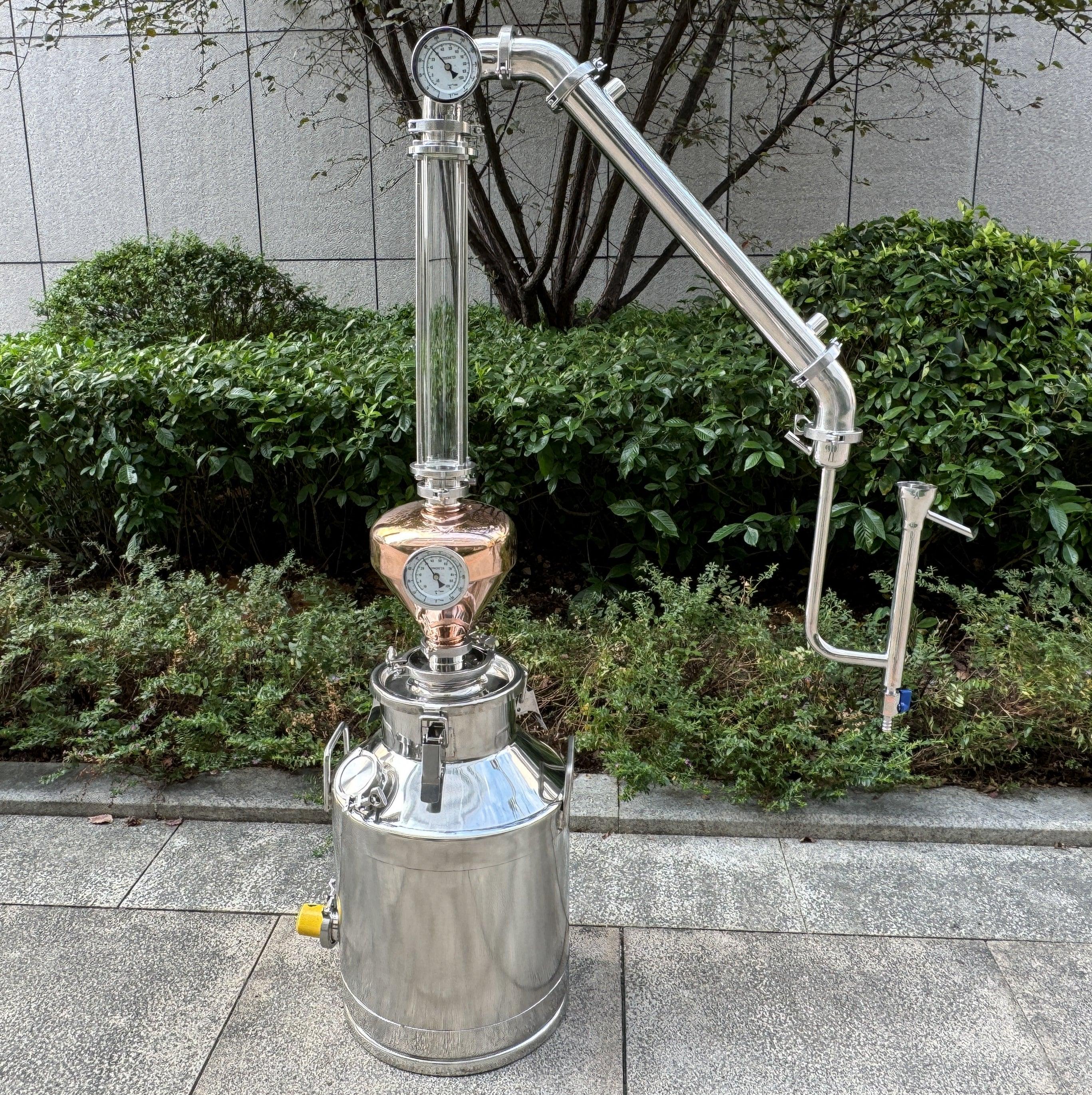 30L 2 inch Glass Pot Still Column with Helmet Whiskey Brandy Rum Moons ...