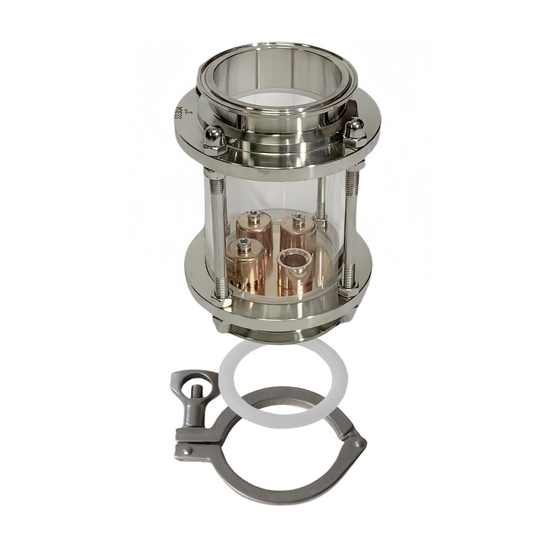 Glass Reflux Column Section with Copper Bubble Plate, Clamp and Gasket ...