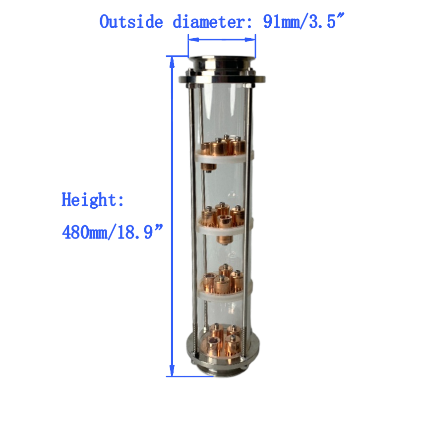 3" Borosilicate glass copper bubble plate moonshine reflux column ...