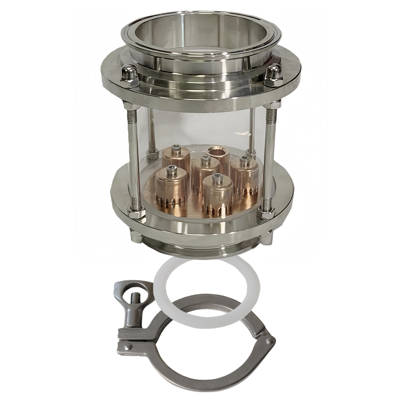Glass Reflux Column Section with Copper Bubble Plate, Clamp and Gasket ...
