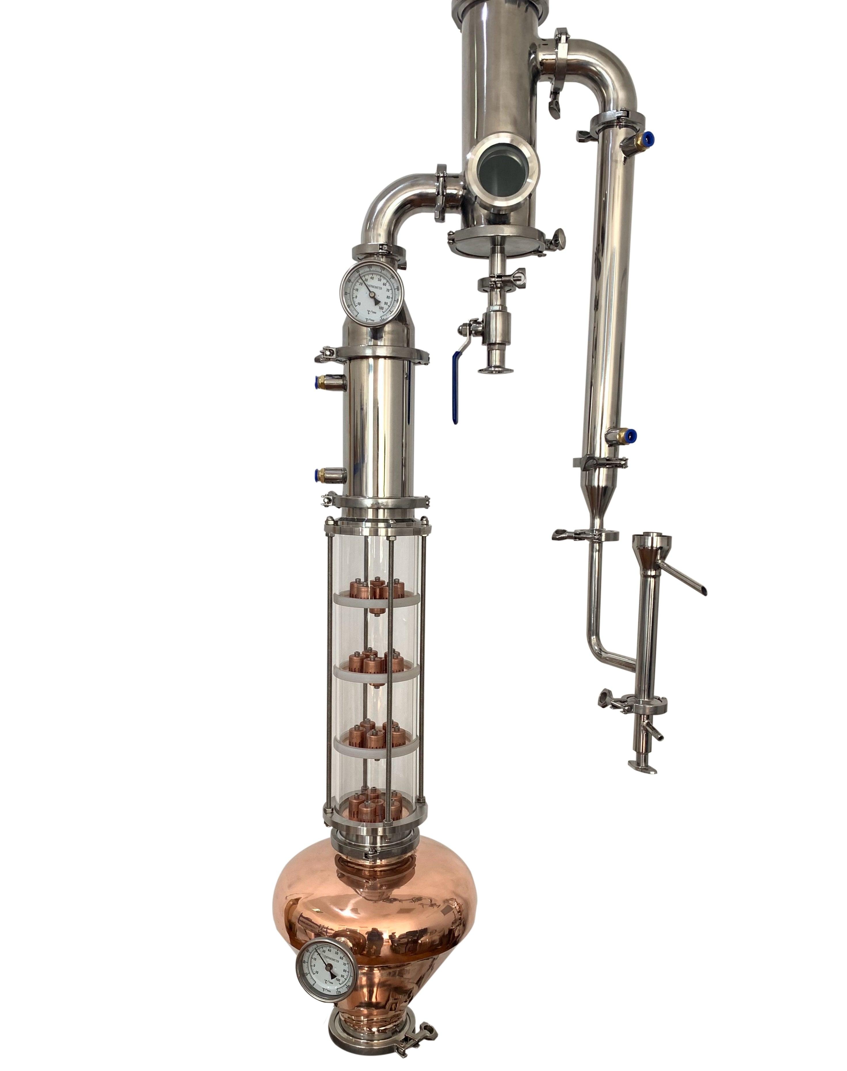 4 inch Glass Reflux Still with Helmet and Gin Basket – OakStills