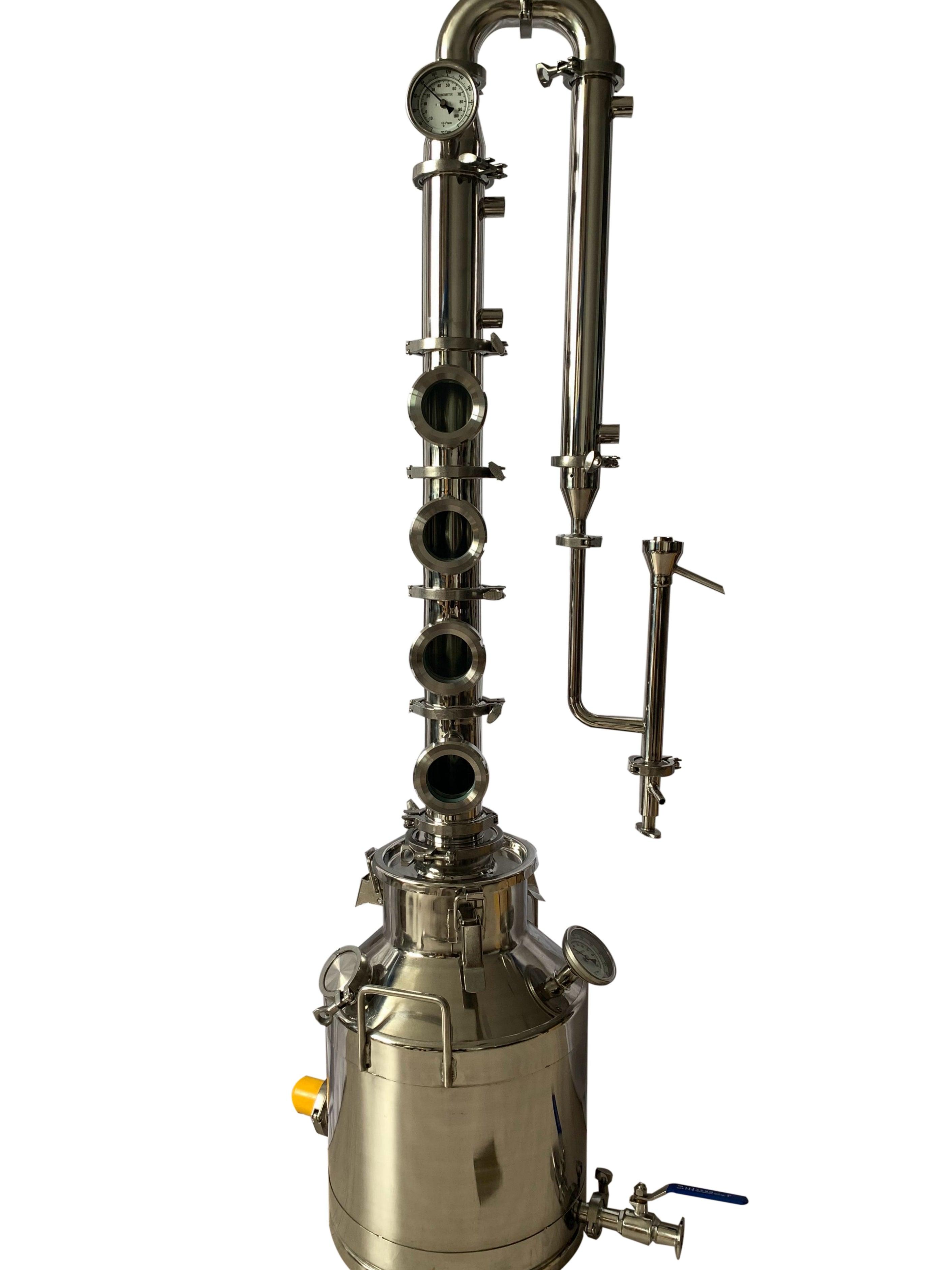 8 Gallons 3 inch 4 Plate Stainless Flute Column Still – OakStills