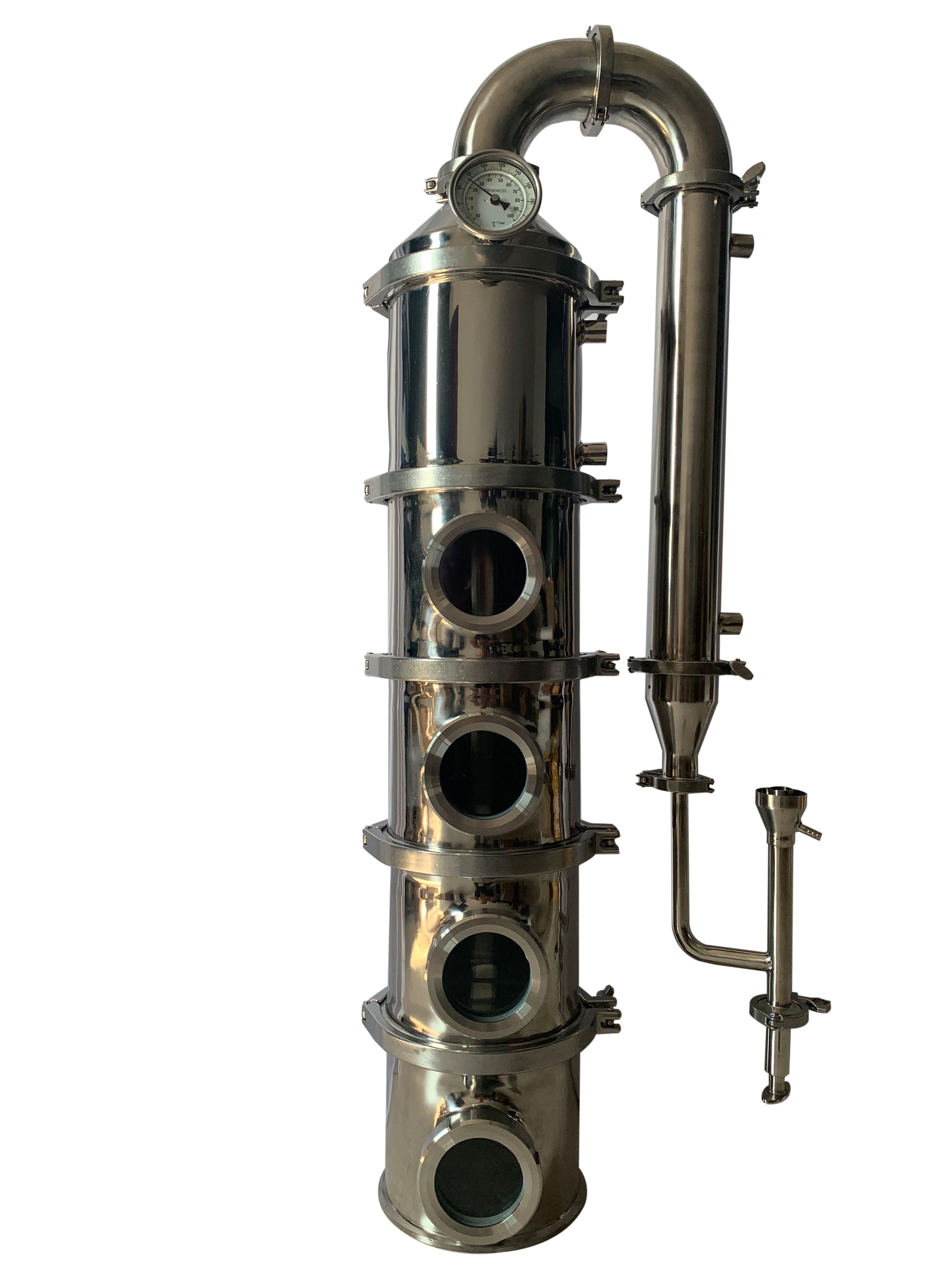 8" 4 Plates Stainless Steel Column with Copper Bubble Plates – OakStills