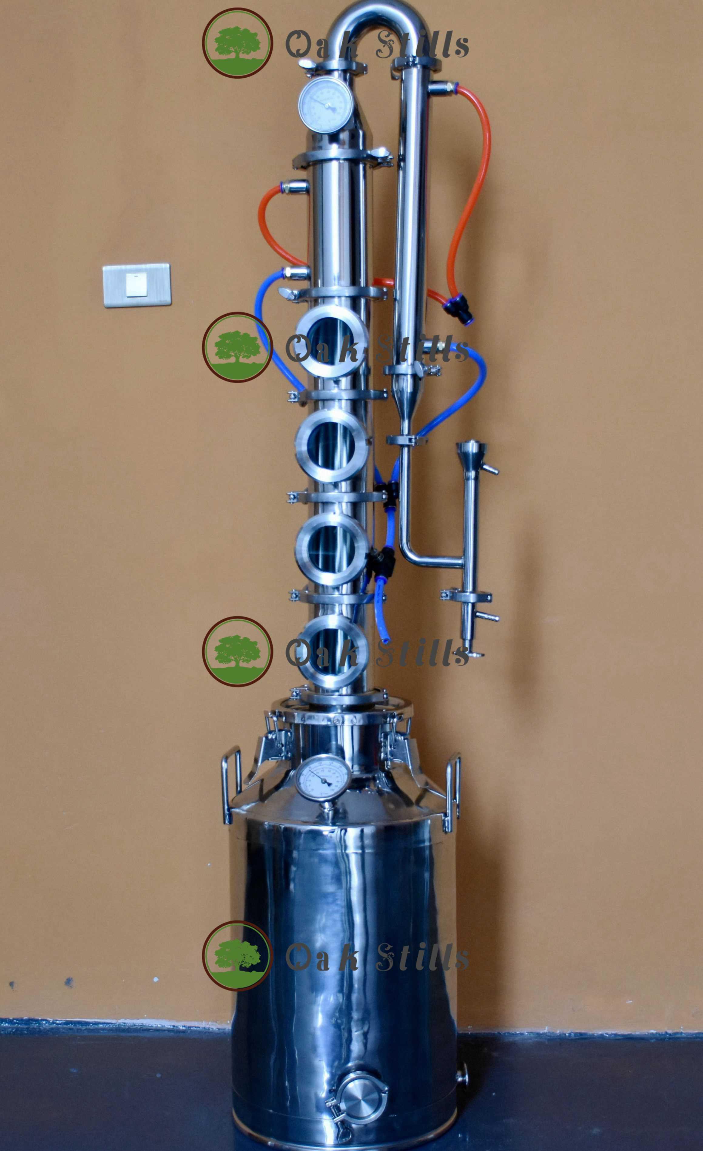 50Lt 4 inch 4 Plates Stainless Steel Reflux Still – OakStills