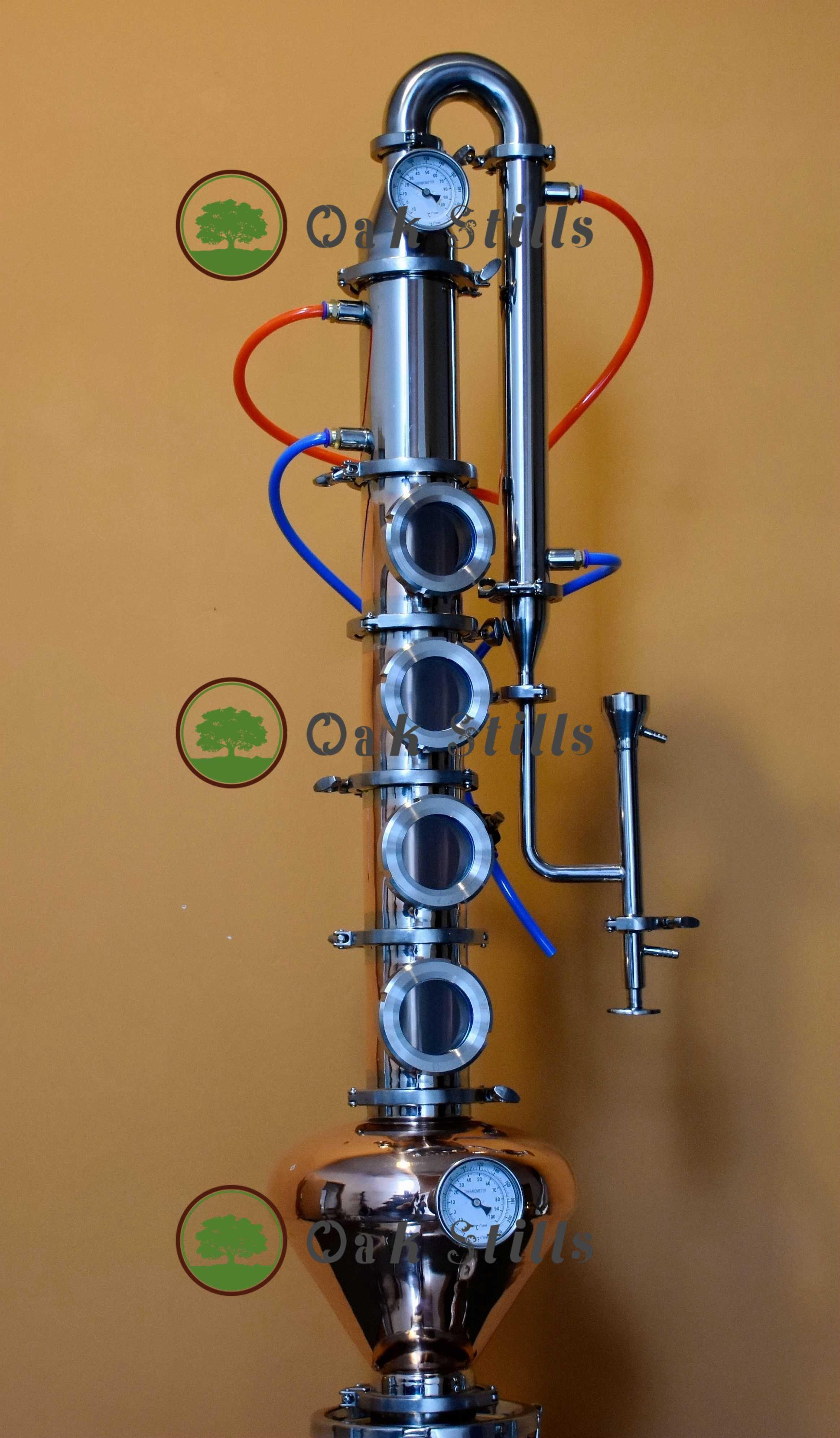 4 inch 4 Plates Copper Reflux Column with Copper Helmet – OakStills