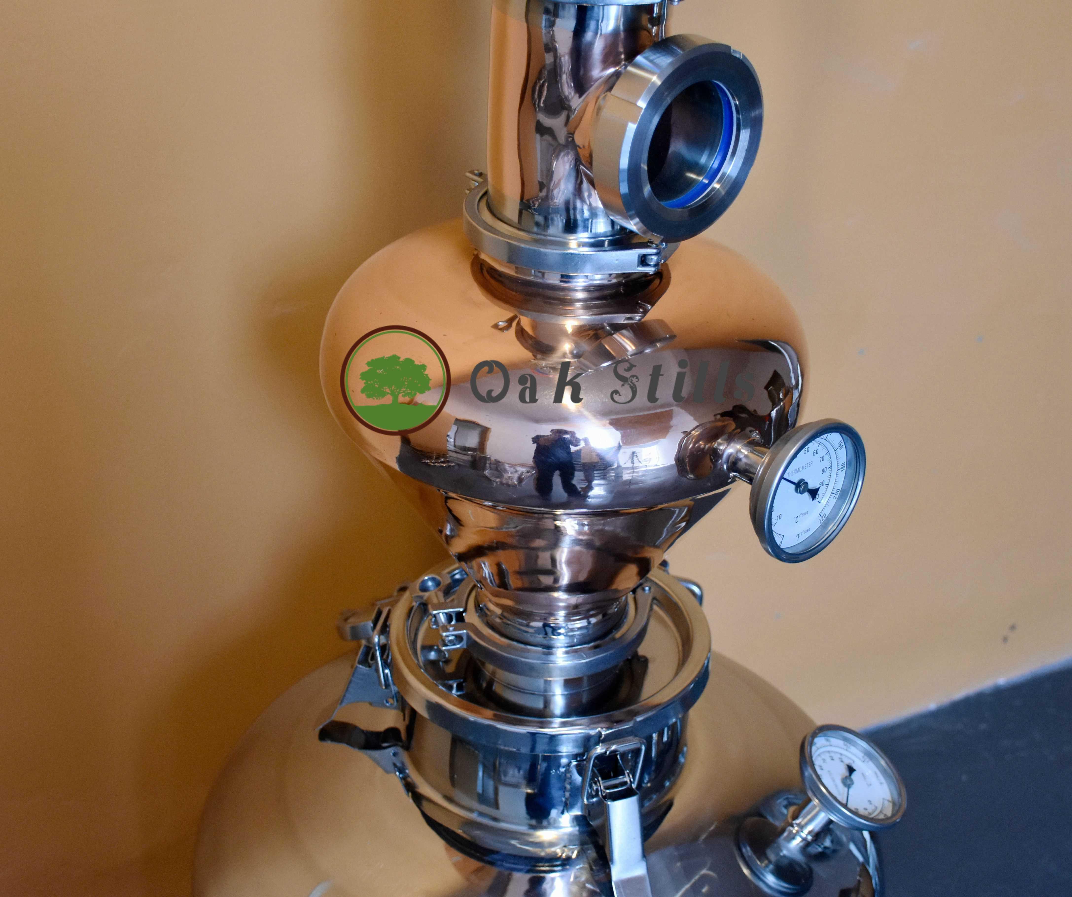 4 inch 4 Plates Copper Reflux Column with Copper Helmet – OakStills