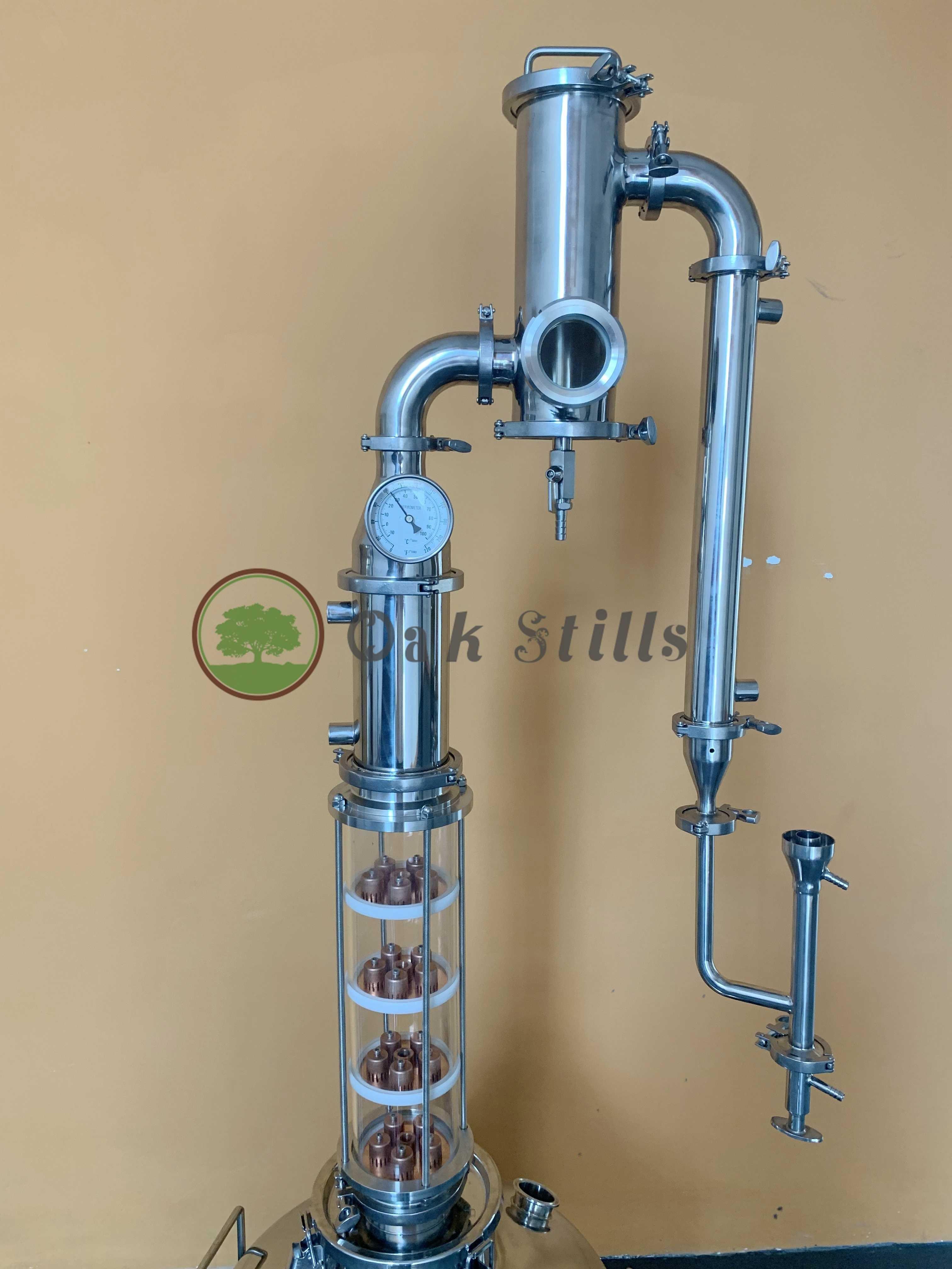 4 inch Glass Reflux Column with Gin Basket – OakStills
