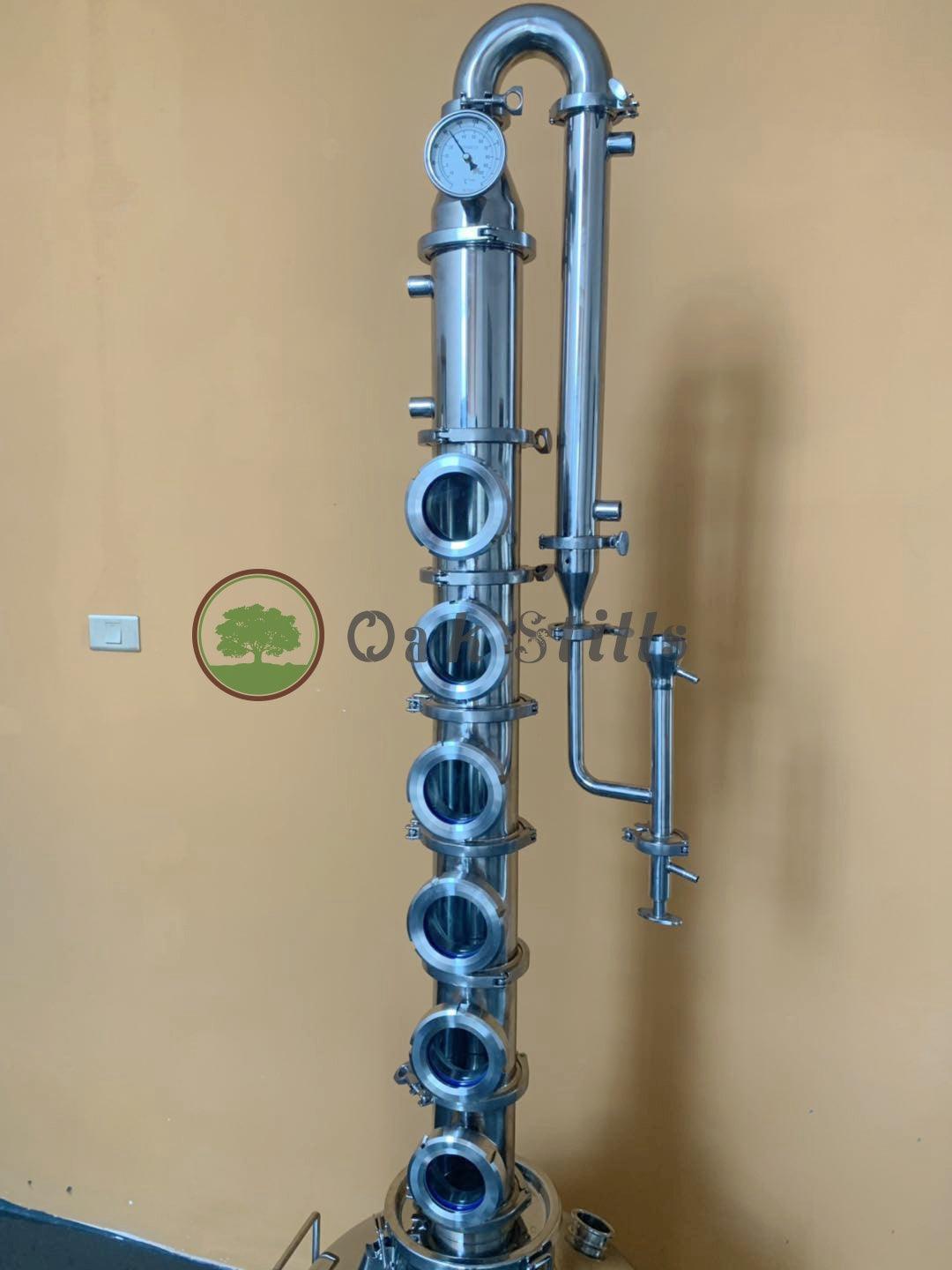 4 inch 6 Plates Stainless Reflux Column with Copper Bubble Plates ...