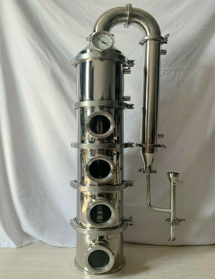8" 4 Plates Stainless Steel Column with Copper Bubble Plates – OakStills