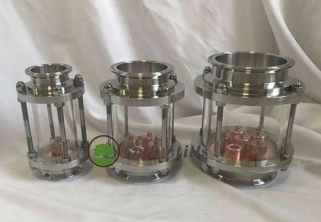 1.5"/2"/2.5"/3"/4" Glass Reflux Column Section with Copper Bubble Plat ...