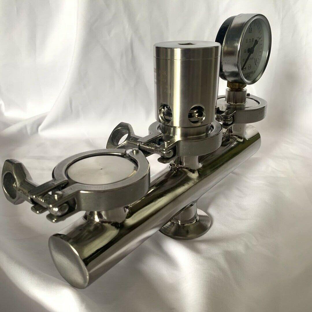 1 inch Pressure Relief Valve PRV with Pressure Gauge For Distillation ...