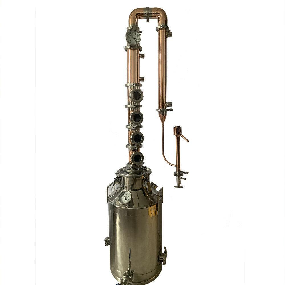 13 Gallon 50L Copper Alcohol Distiller with 3" Copper Reflux Column St ...