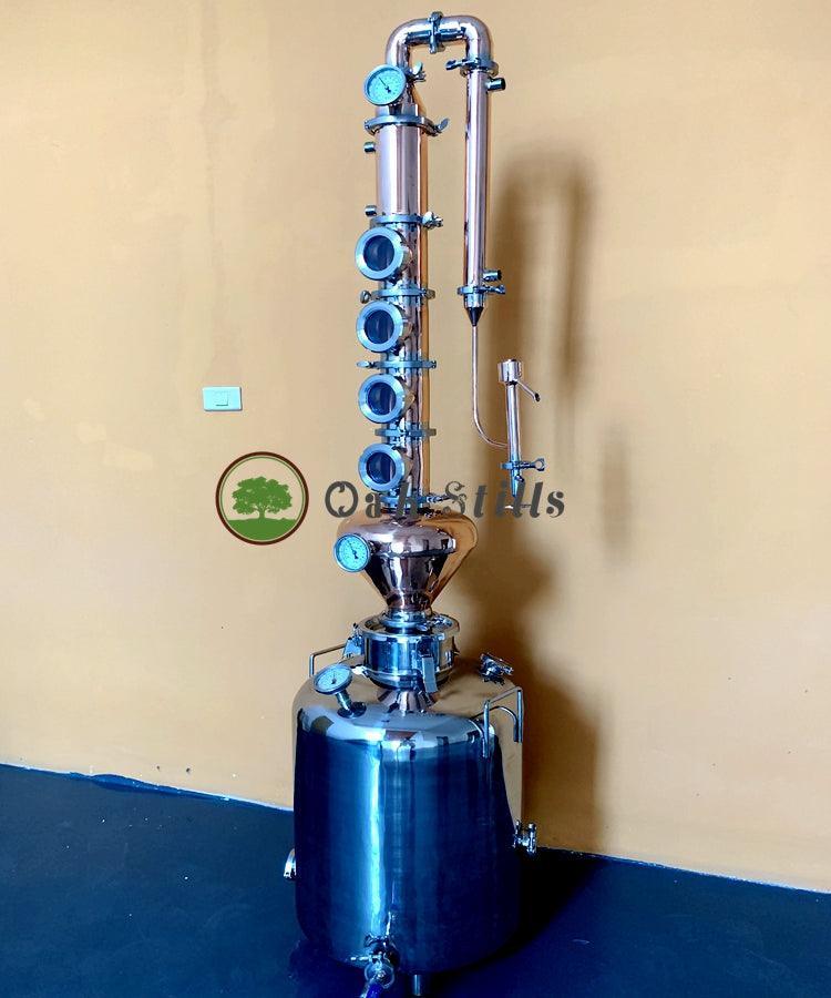 26 Gallon 100L Copper Reflux Still with 4" Copper Flute Column&Coppe H ...