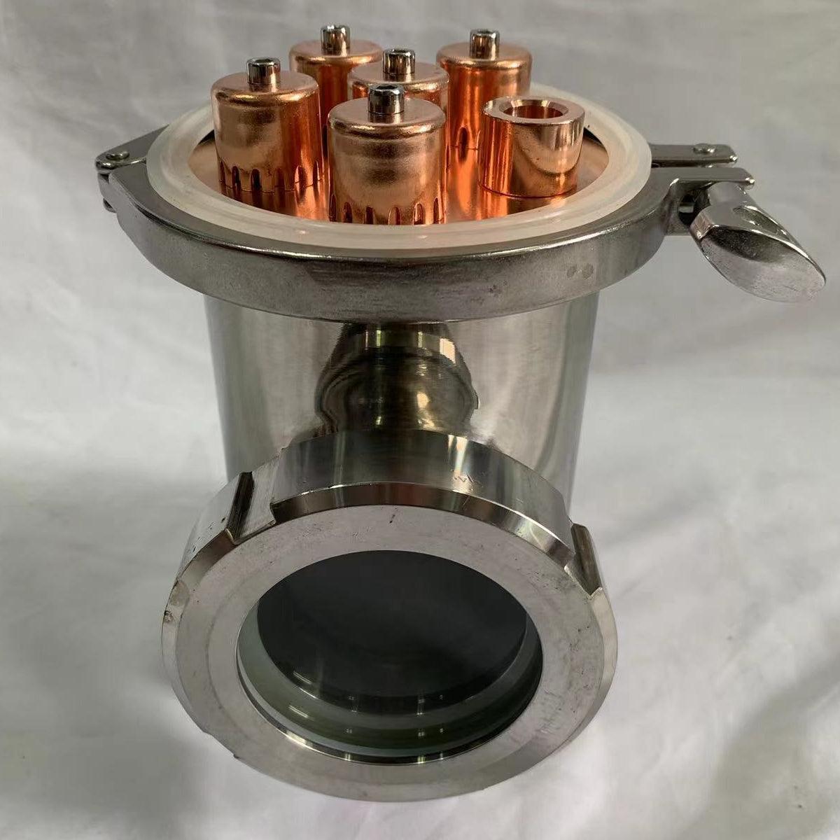 4 inch Copper / Stainless Steel Reflux Column Section w/ Bubble Plate ...