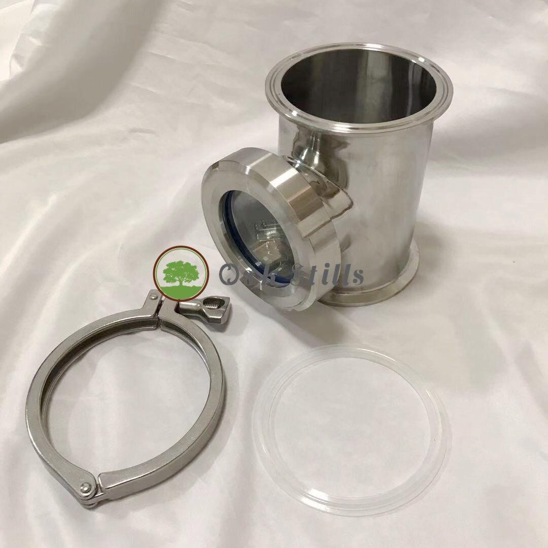 3 inch / 4 inch Sight Glass Union TriClamp Tee – OakStills